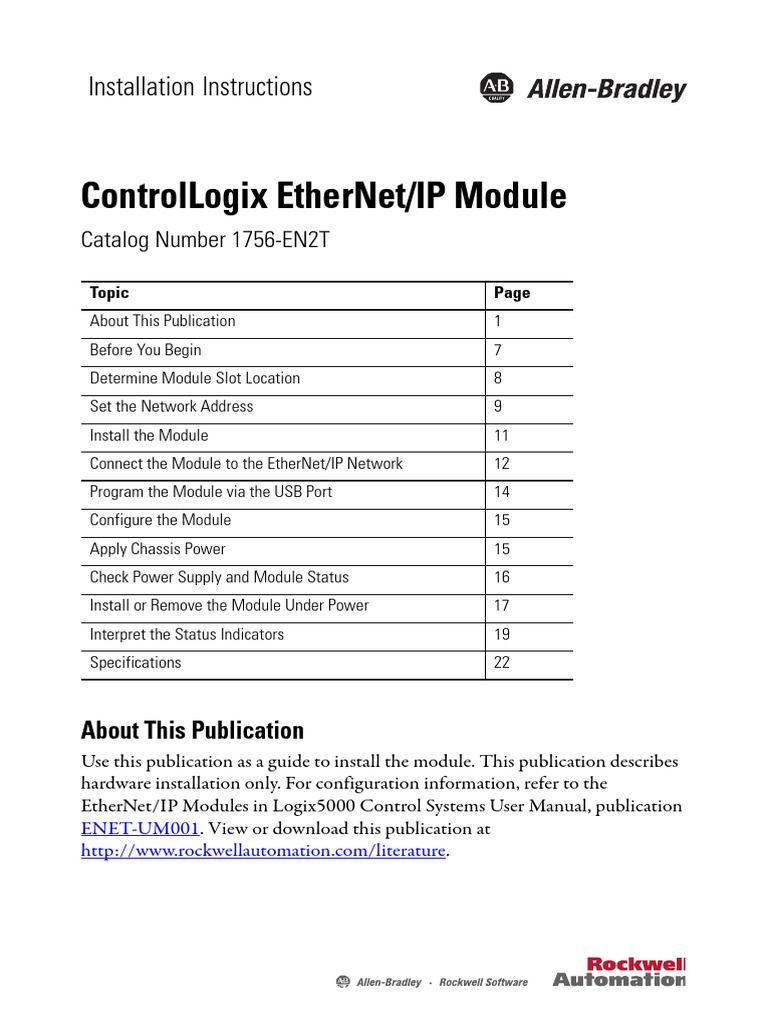 1756-In603 EthernetIP Module | PDF | Usb | Network Protocols