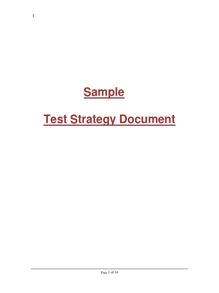Sample Test Strategy | PDF | Software Testing | Information Technology ...