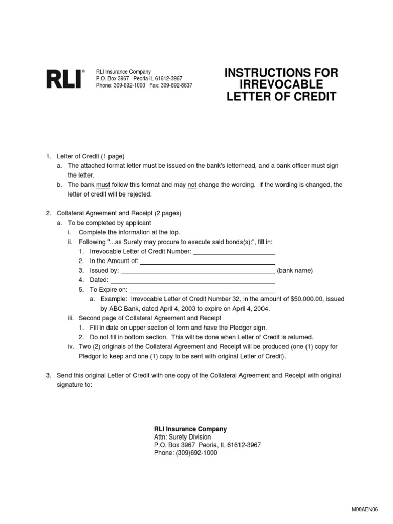 LetterOfCredit Collateral Agreement M00AE M0071 A0003 | Private Law ...