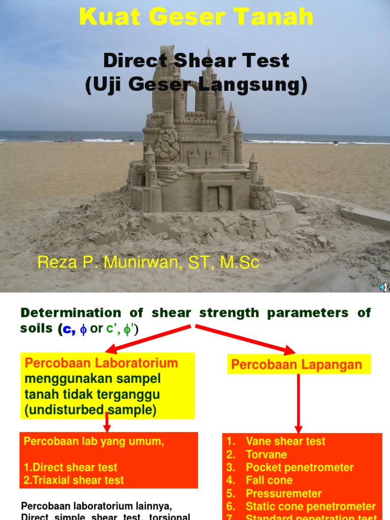 Kuat Geser Tanah Direct Shear | PDF | Solid Mechanics | Materials