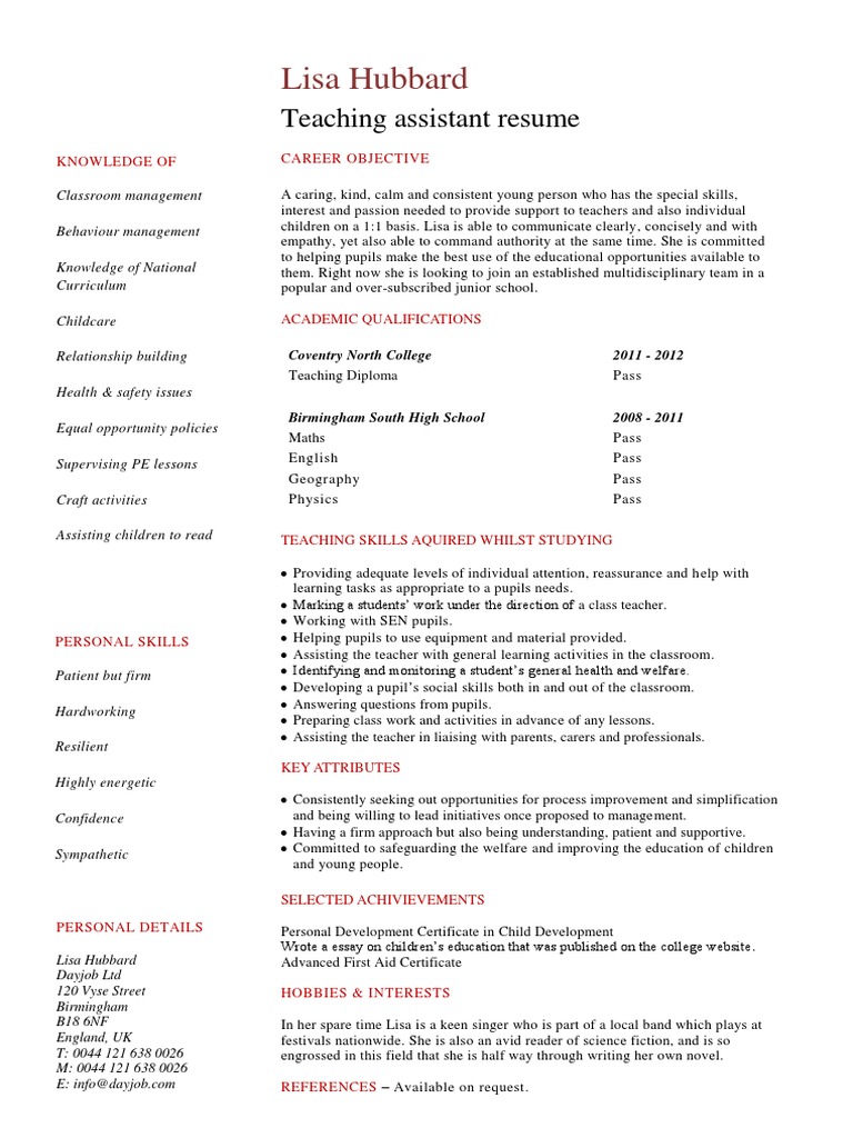 Student Resume Template | Download Free PDF | Classroom Management ...