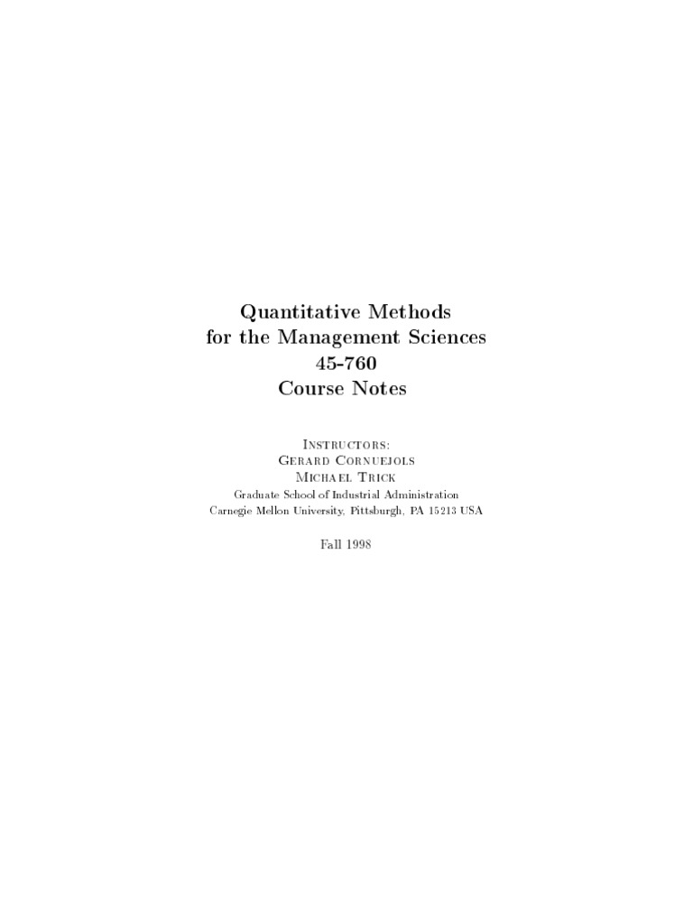 Quantitative Methods For Management Sciences | PDF | Matrix ...
