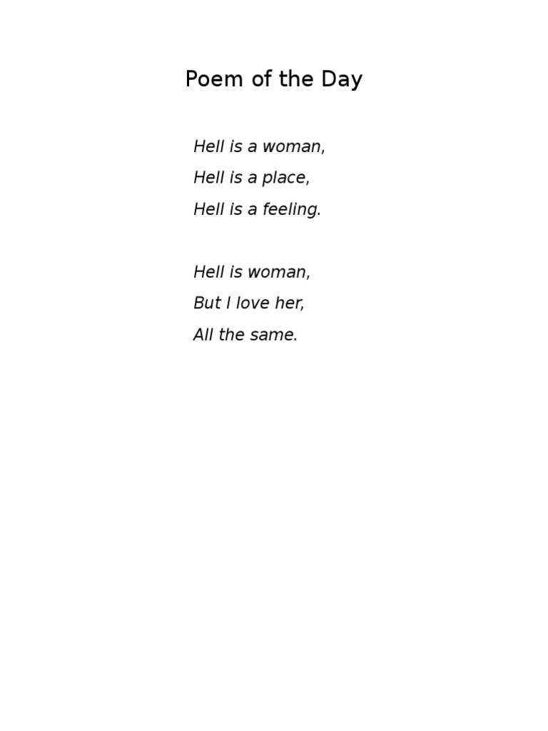 Poem: Love and Hell Explored | PDF