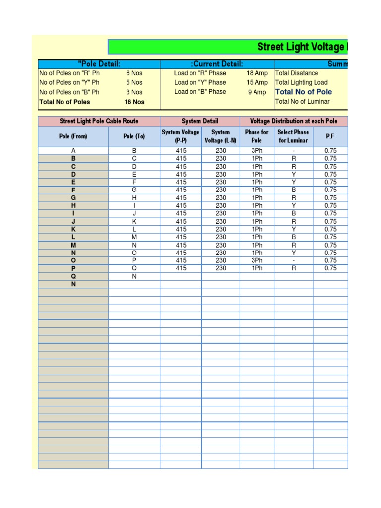 36 Calculation of Road Lighting Poles 1.8.14 | PDF | Street Light ...