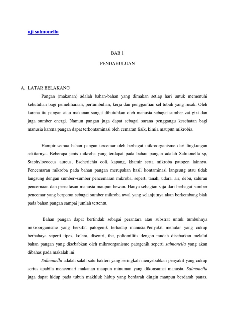 Uji Salmonella | PDF | Sains & Matematika