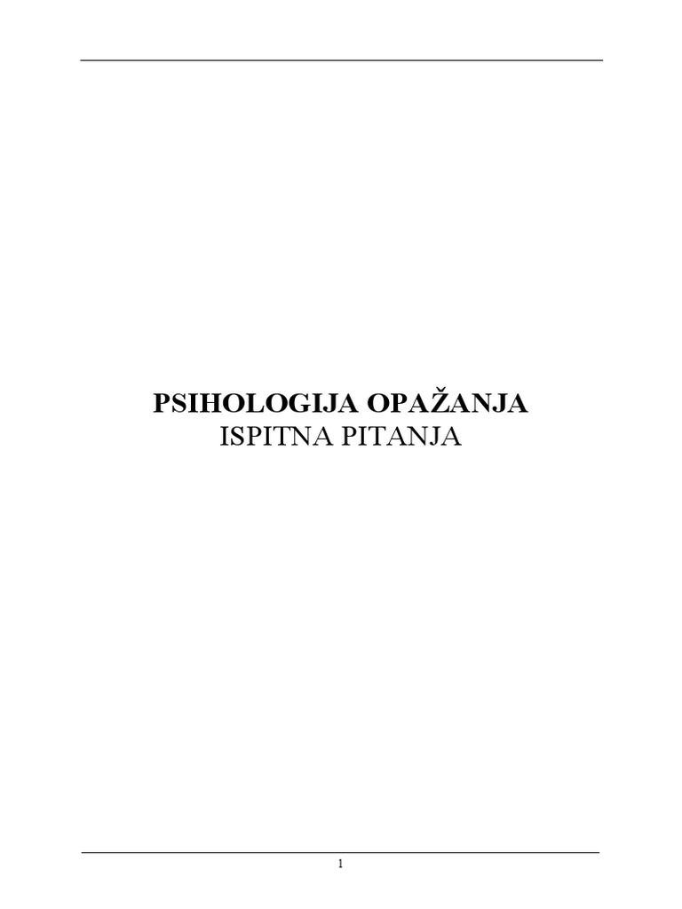 Opazanje Pitanja Za Studente 2010 2011 2012 | PDF