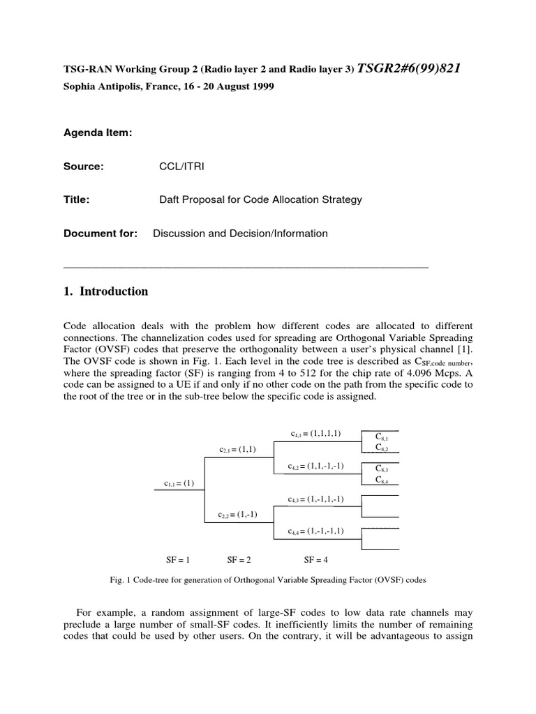 Ovsf Codes | PDF | Bit Rate | Code Division Multiple Access