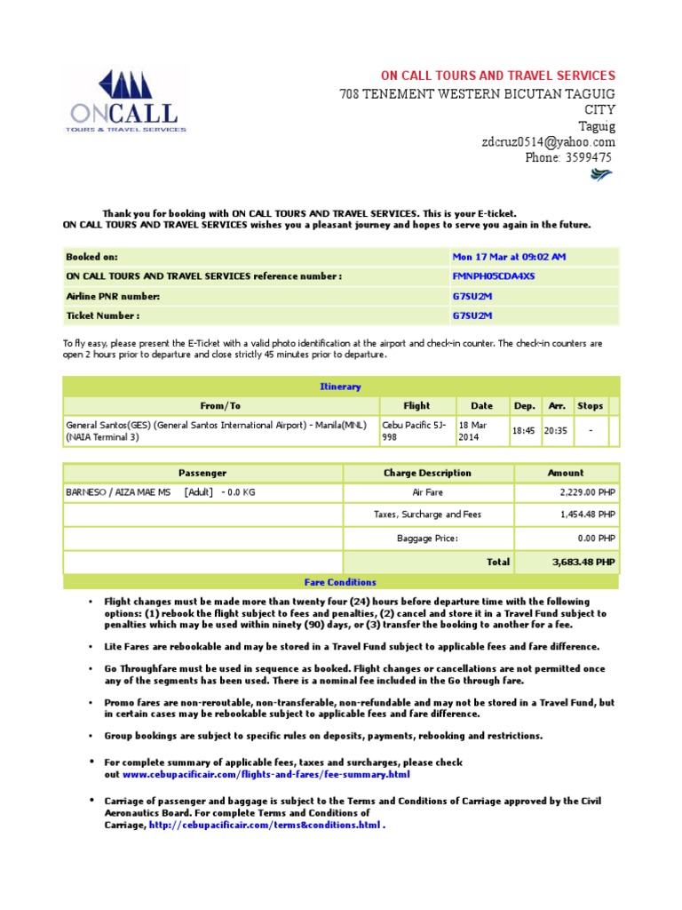 AIZA MAE Eticket | PDF