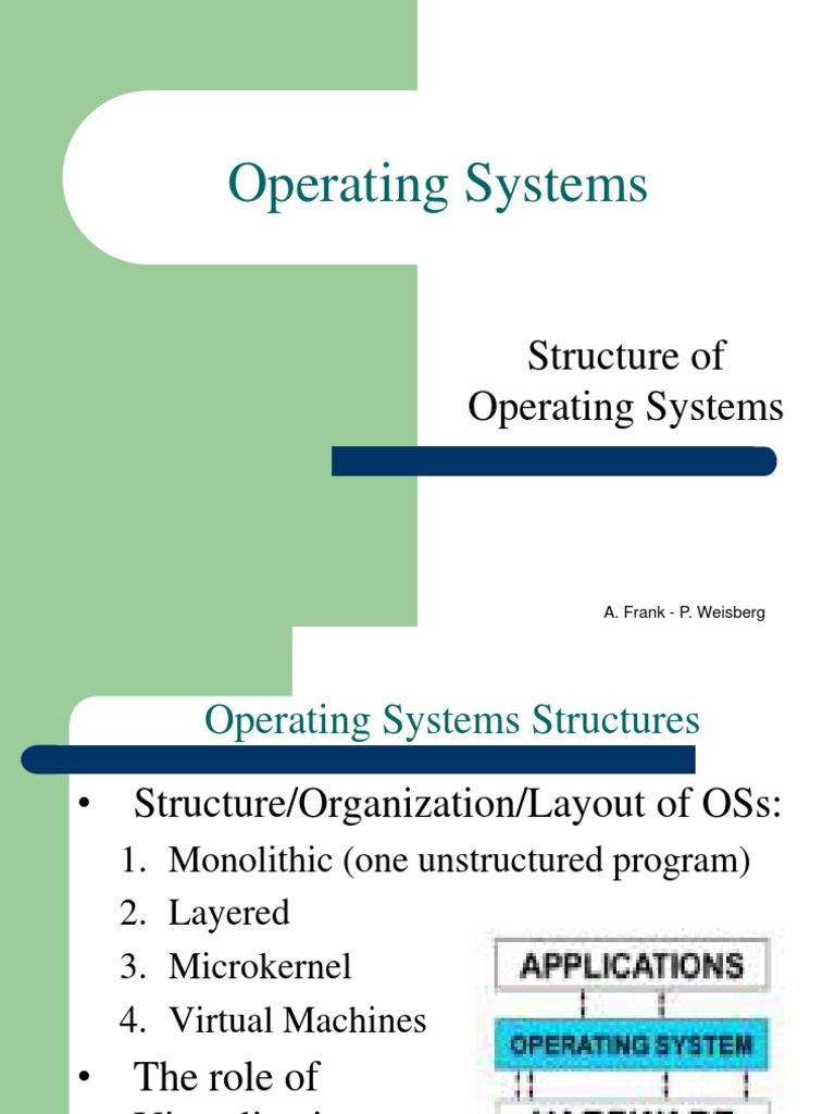Structure of Operating Systems | PDF | Virtual Machine | Kernel ...