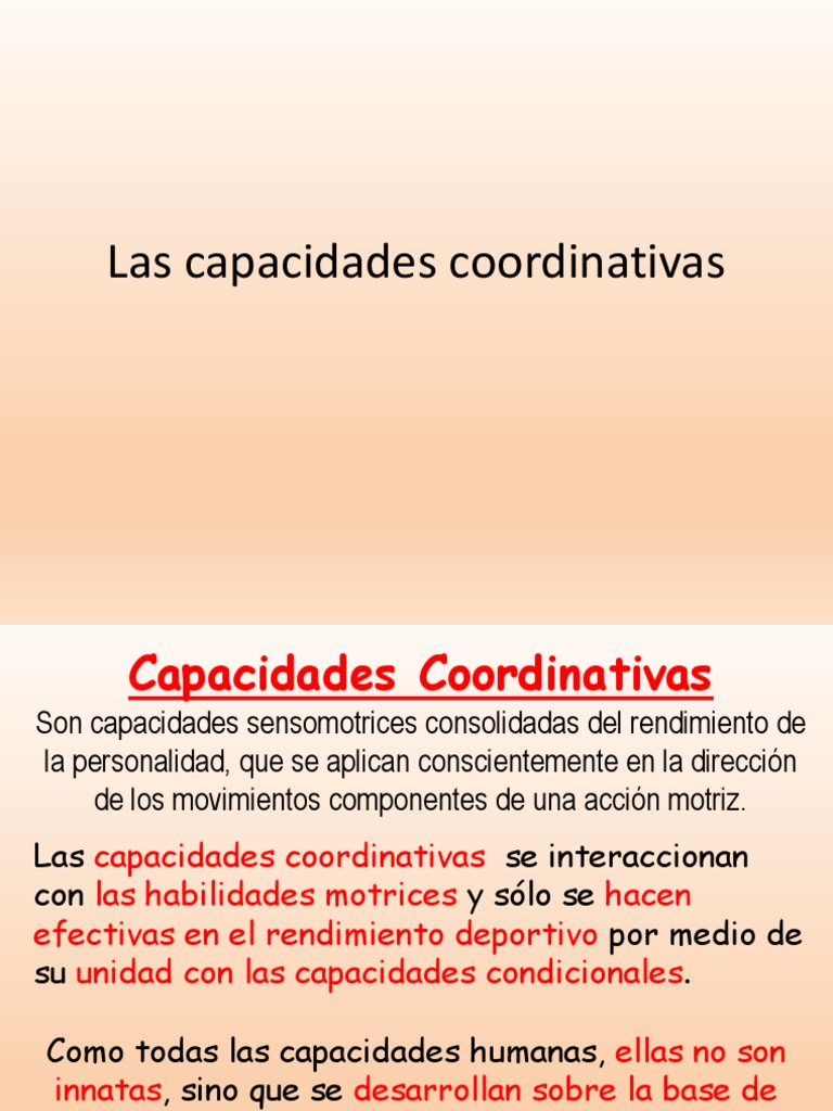 Capacidades Coord. | PDF | Movimiento (física) | Ejercicio físico