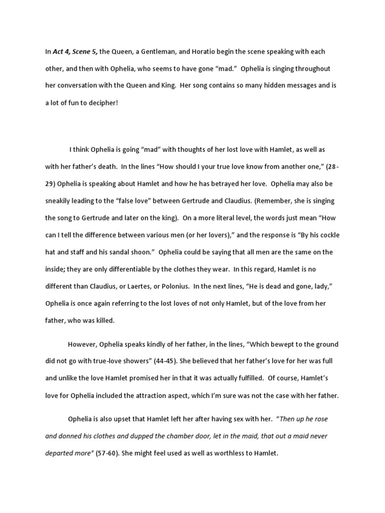 Hamlet Journal Entry 4 Part 2 | PDF | Classics