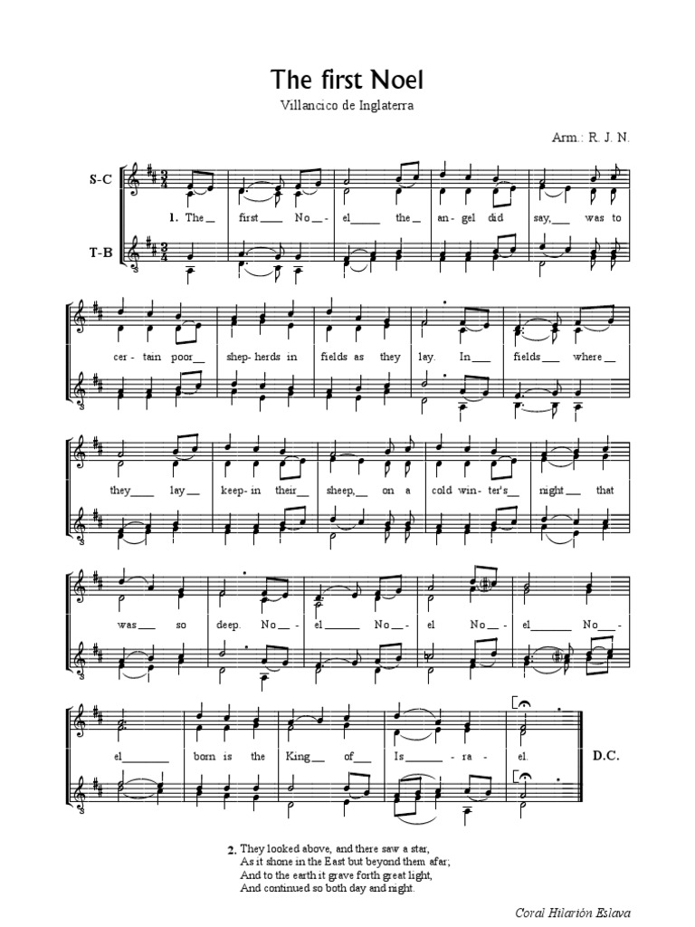 The First Noel Sheet Music Satb