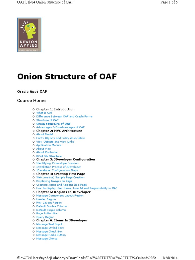 5-Onion Structure of OAF | PDF | Ajax (Programming) | Oracle Database
