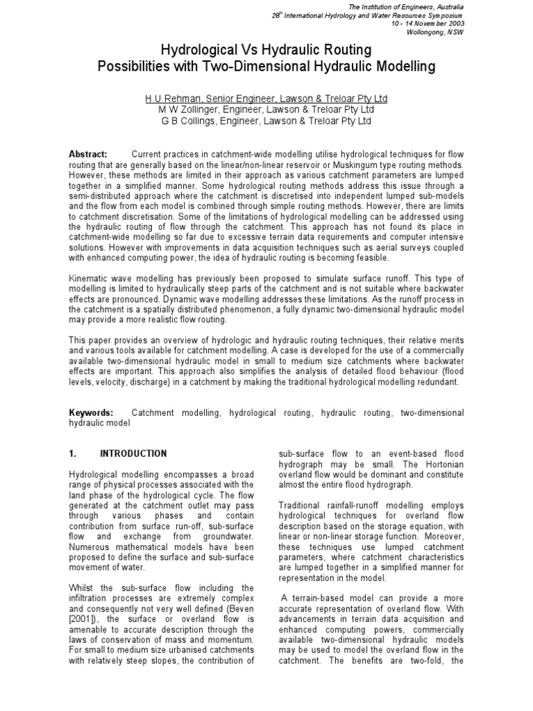 Hydrological vs Hydraulic Routing Techniques | PDF | Hydrology ...