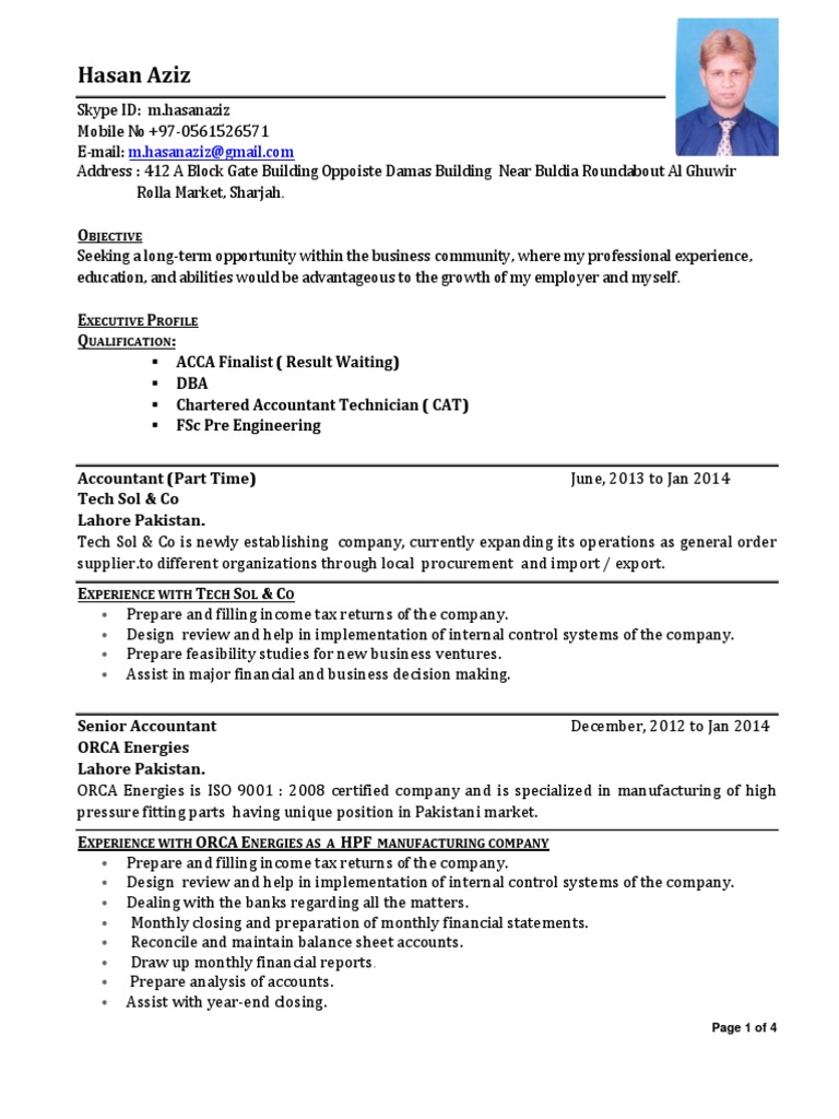 Hassan CV | PDF | Accountant | Accounting
