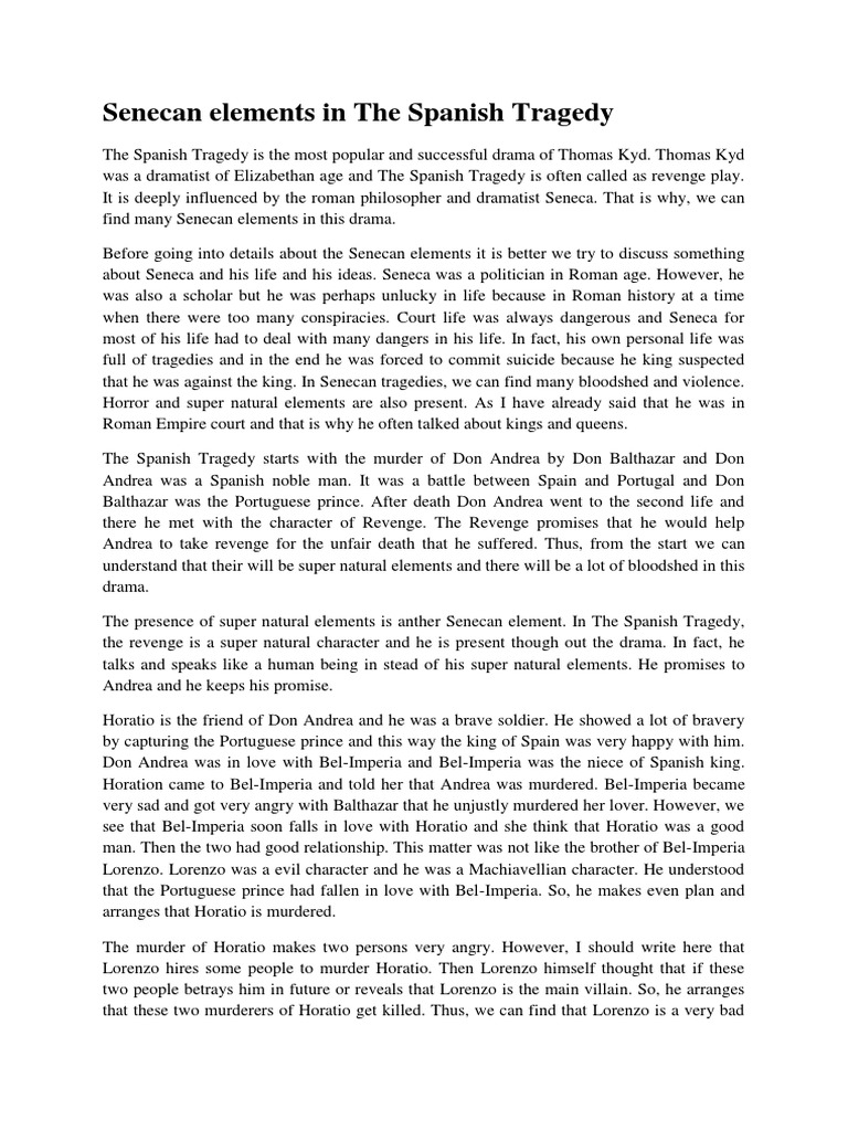 Senecan Elements in The Spanish Tragedy | PDF | Seneca The Younger