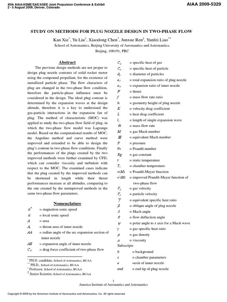 Rapid Method For Plug Nozzle Design