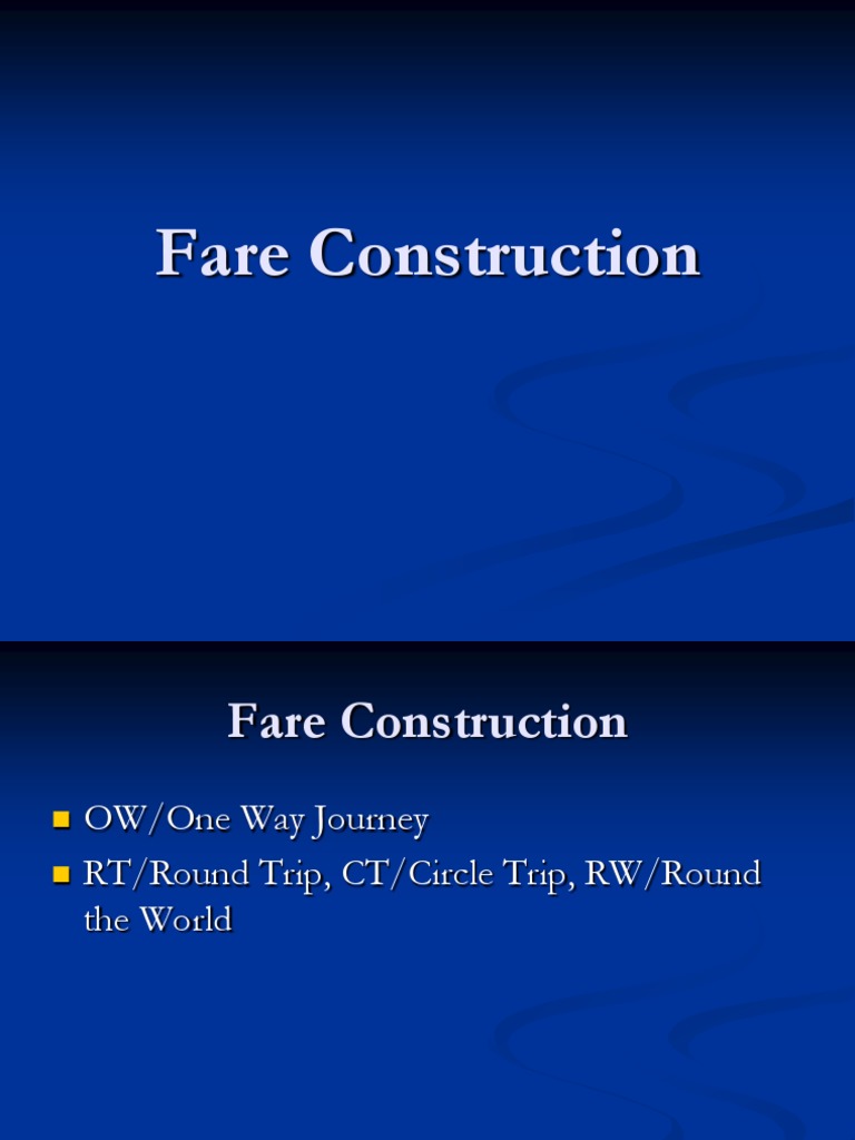 Fare Construction | PDF