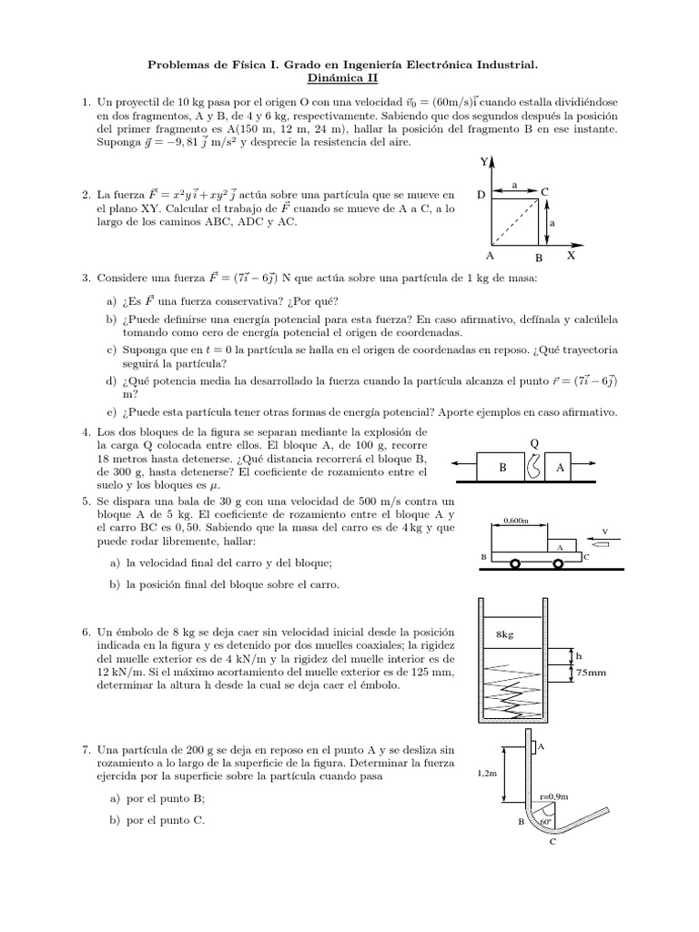 Bol4 Dinamica II | PDF | Fricción | Masa