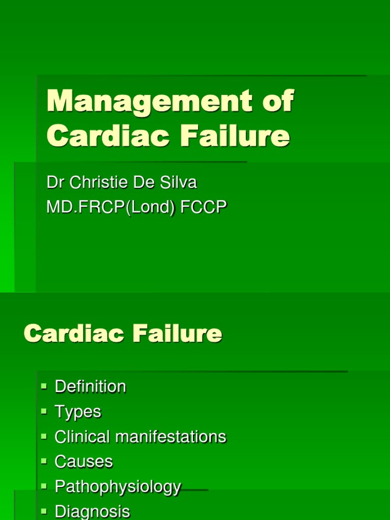 Management of Cardiac Failure | PDF | Heart Failure | Heart