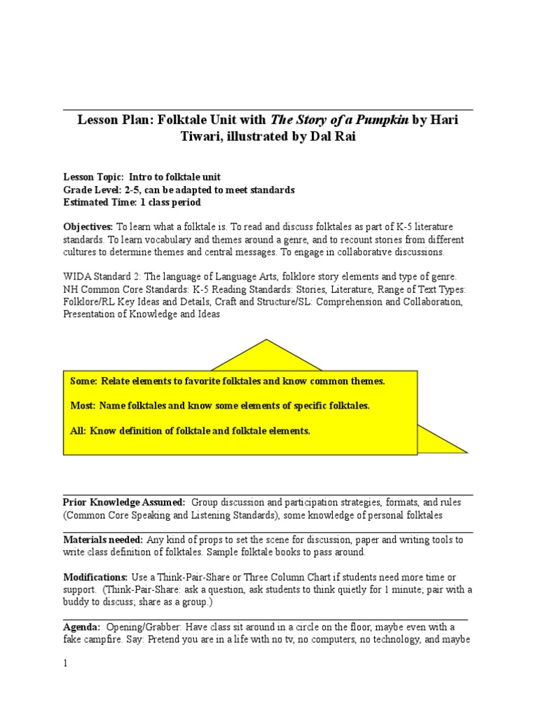 Folktale Lesson Plan Emily Kerr | PDF | Mythology | Fairy Tales