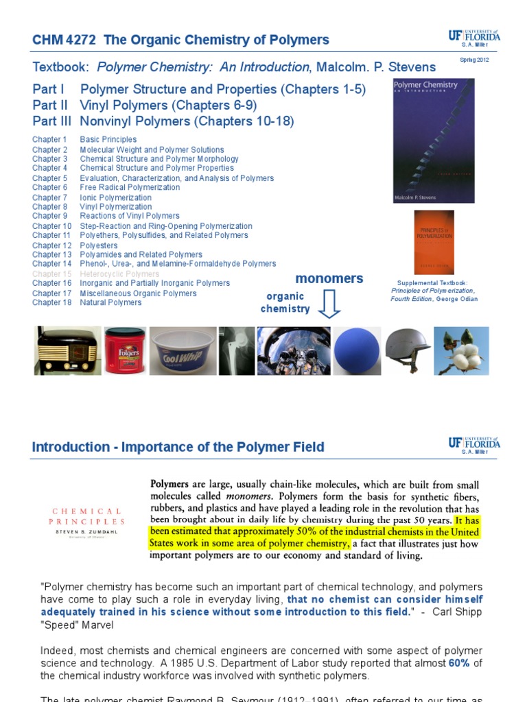 Chapter 01 | PDF | Polymerization | Polymers