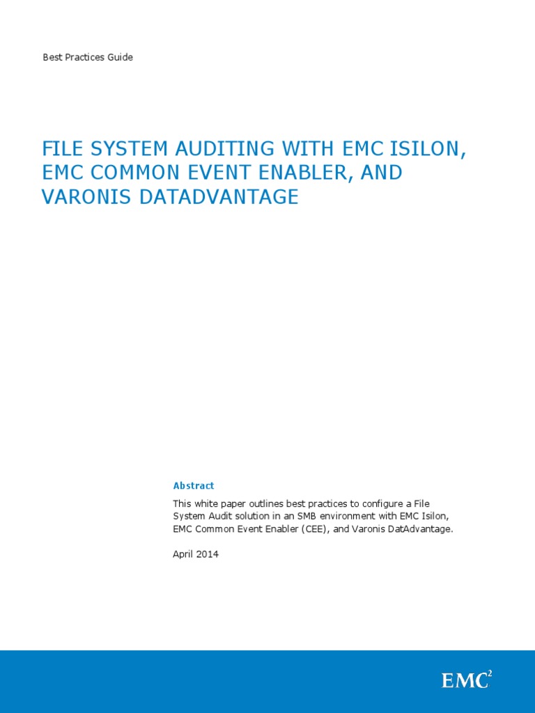 h12428 WP Best Practice Guide Isilon File System Auditing | PDF | Windows Registry | File System