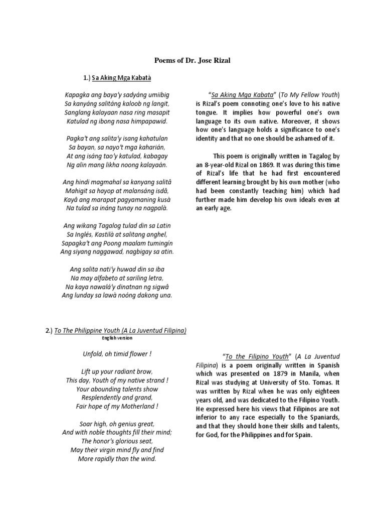 Poems of Rizal | Nature | Poetry | Free 30-day Trial | Scribd