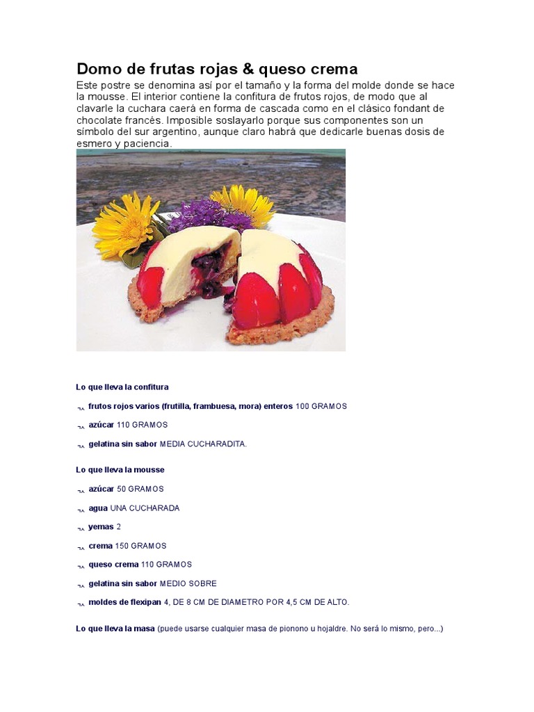 Domo de Frutas Rojas | PDF