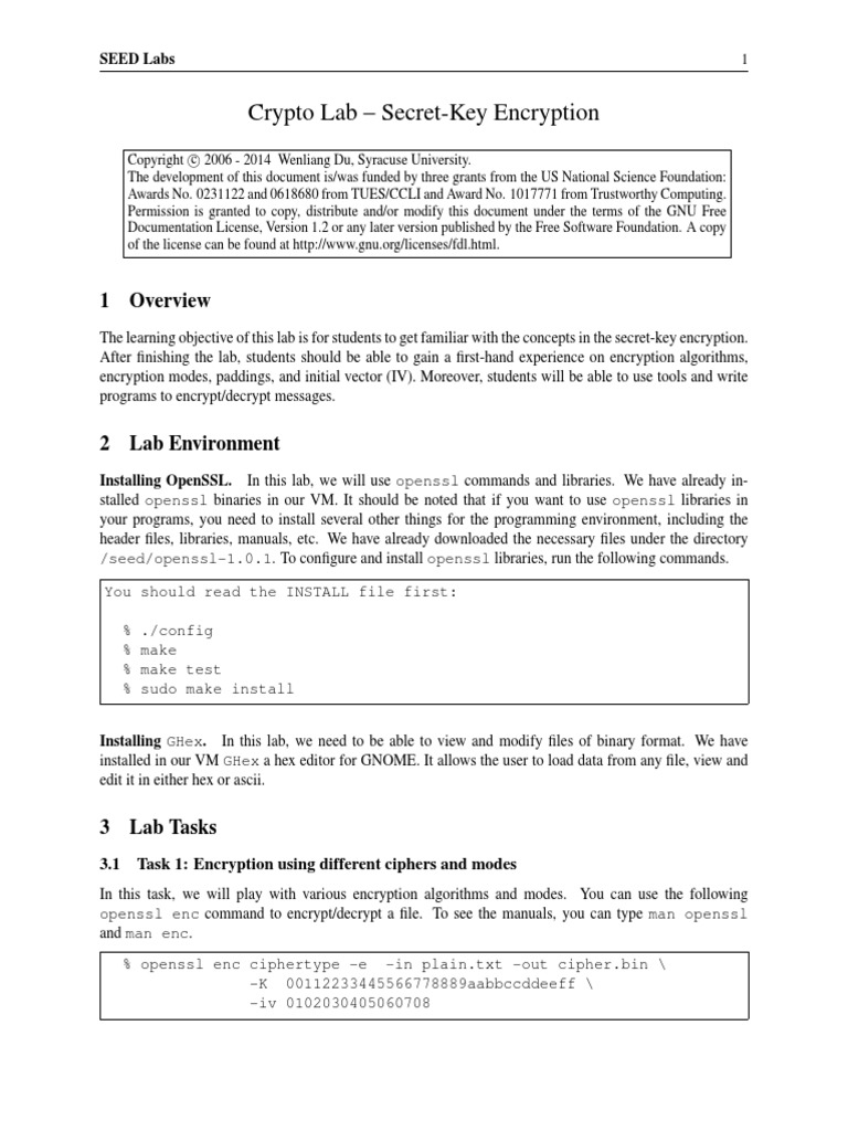 Lab1 Crypto Encryption | PDF | Espionage Techniques | Security Engineering