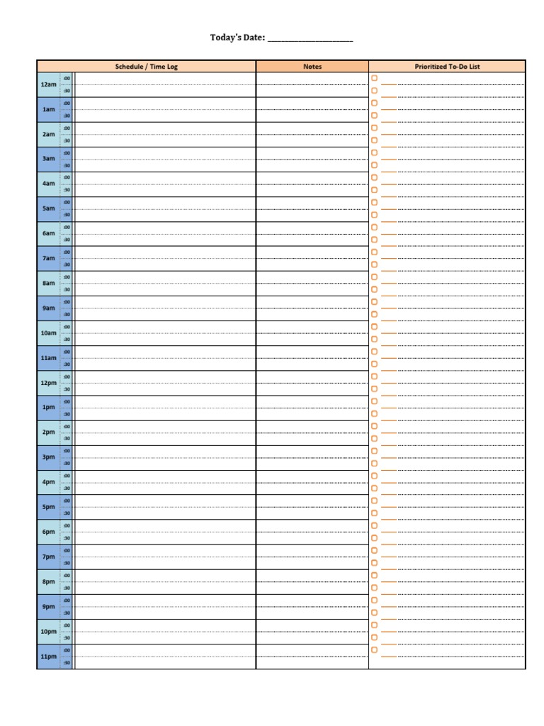 Free Printable Daily Excel Planner | PDF