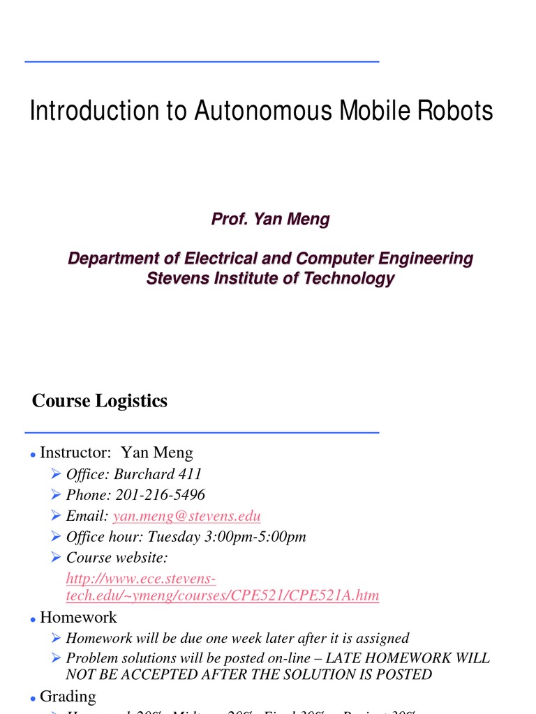 Lecture 1 Introduction No Video | PDF | Robot | Robotics
