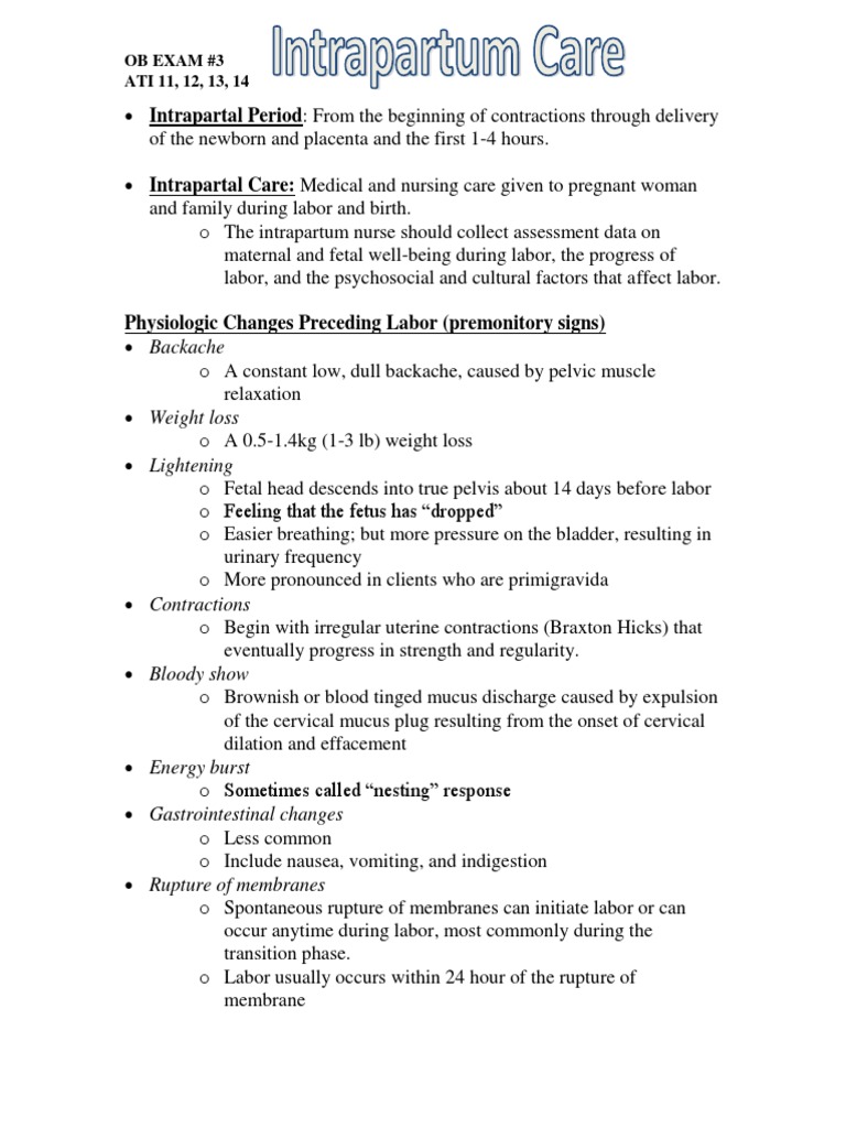 Intrapartal Period | PDF | Childbirth | Fetus