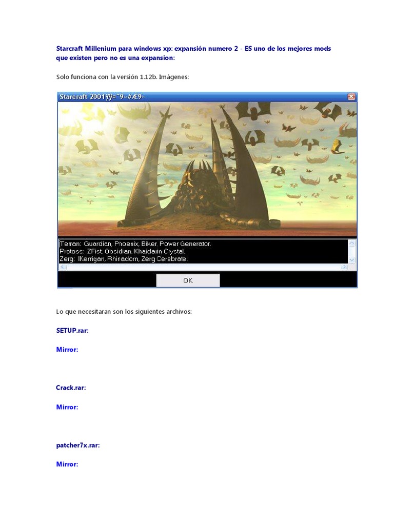 Starcraft Millenium para Windows XP | PDF