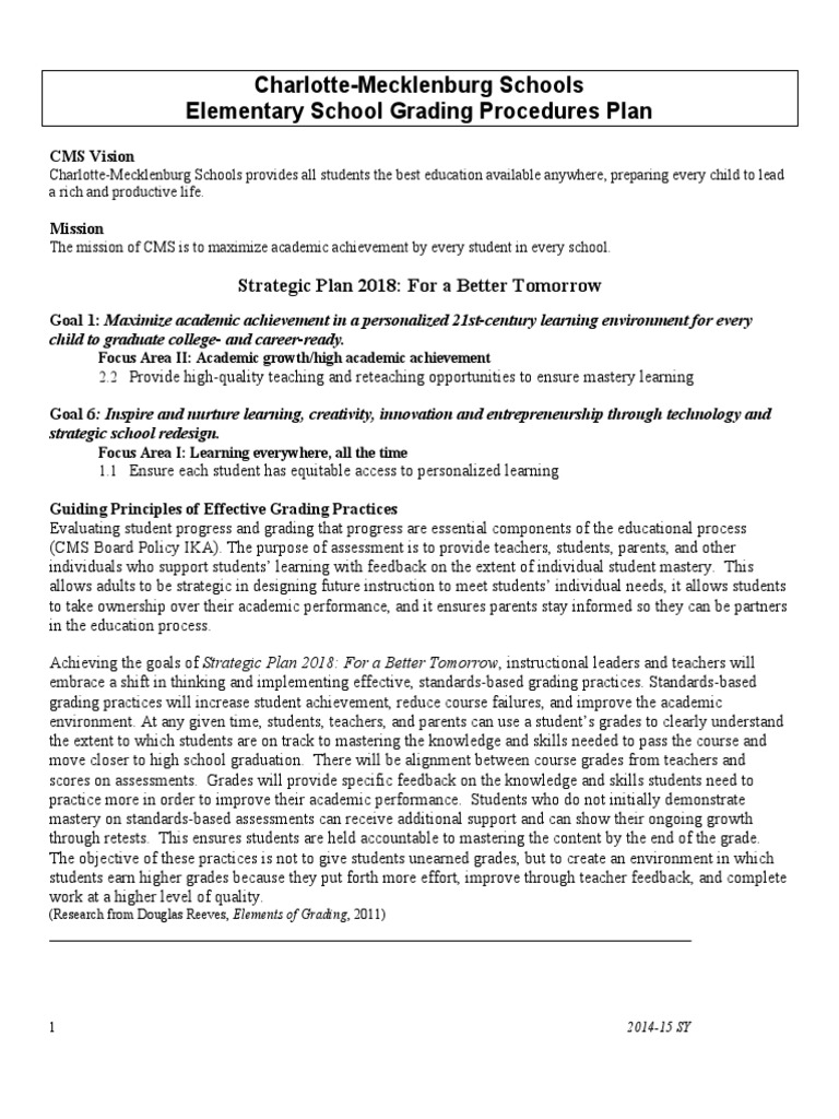 CMS Elementary Grading Procedures | PDF | Individualized Education ...