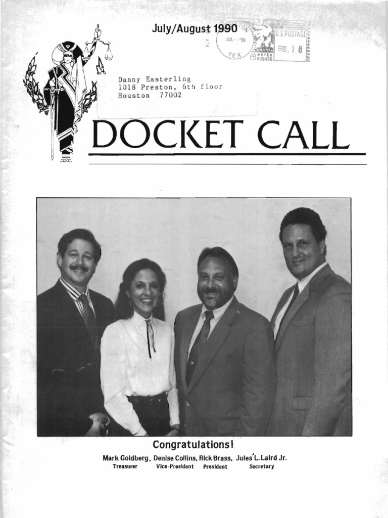 1990 JulyAug Docket Call | PDF | Savings And Loan Association | Witness