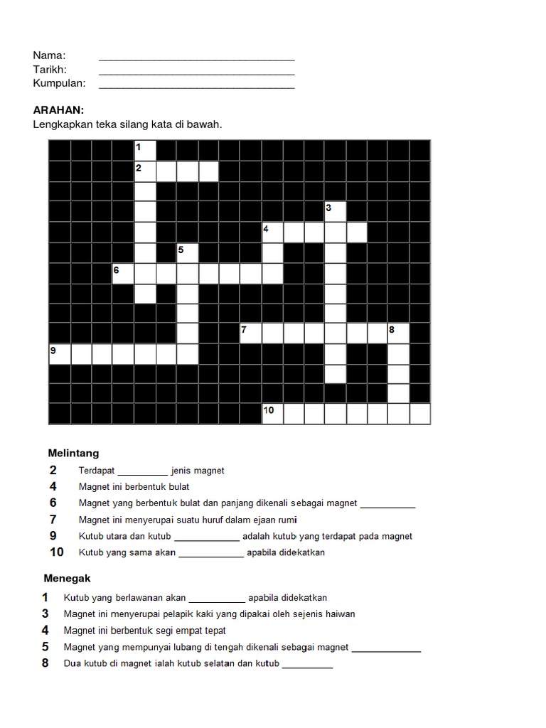 Worksheet Magnet (2 Masa) | PDF