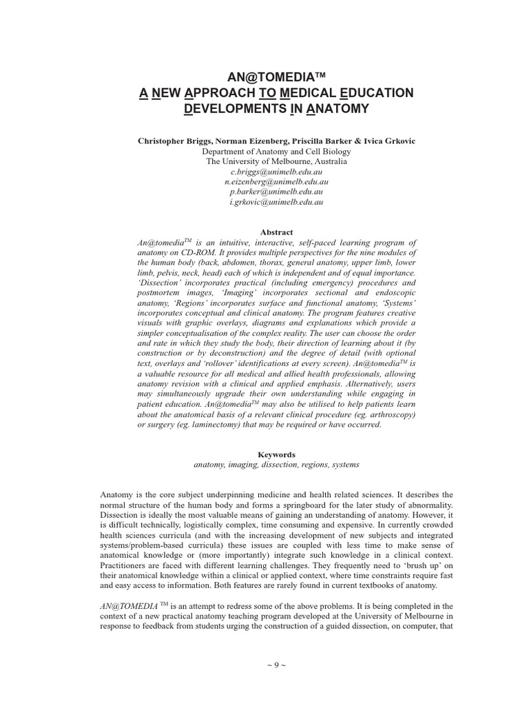 Anatomedia | PDF | Anatomy | Medical Imaging