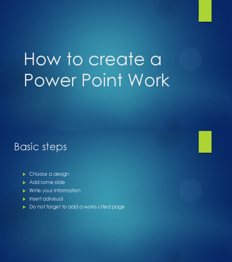 How To Create A Power Point | PDF