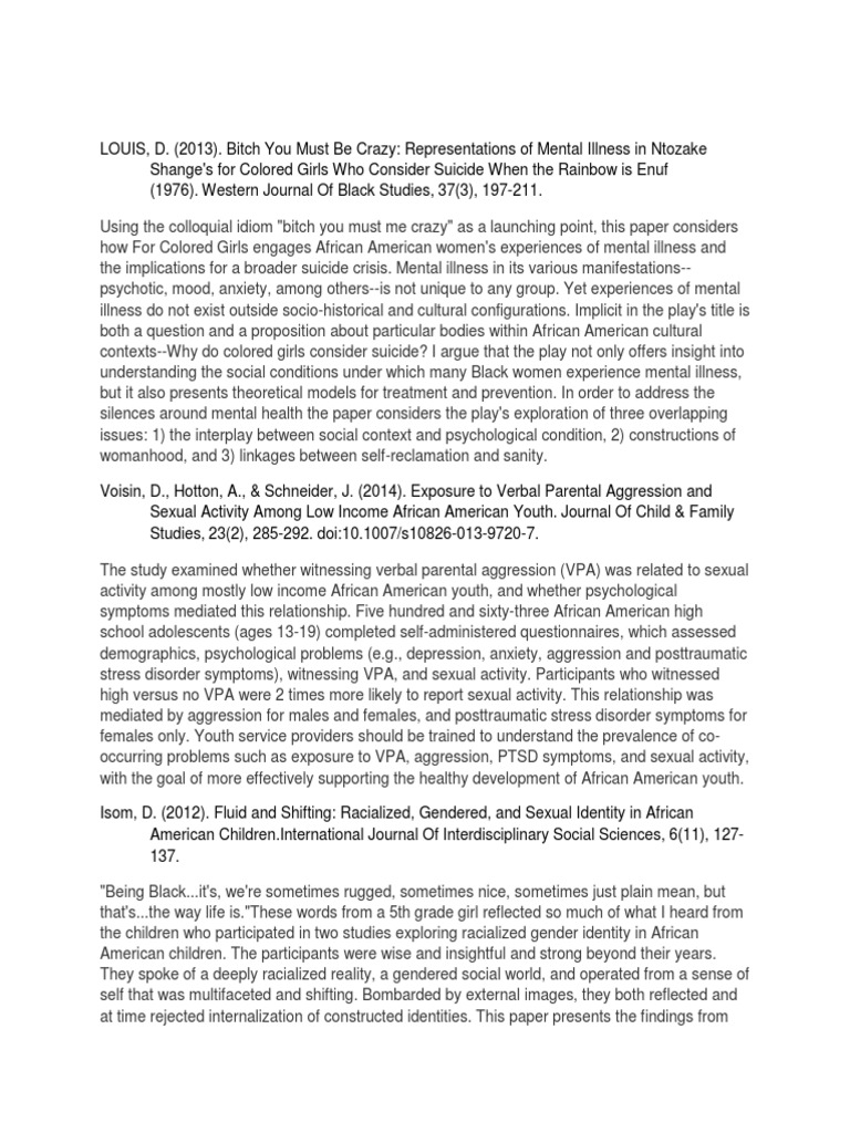 African American | PDF | Identity (Social Science) | Gender