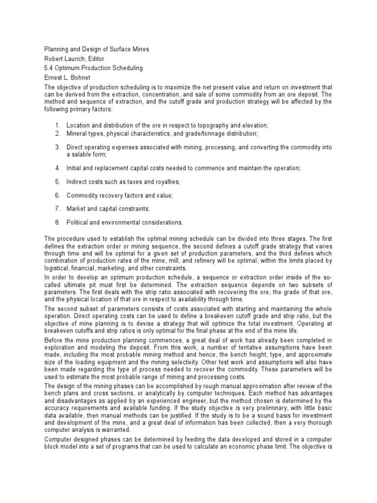 Surface Mine Planning and Design Guide | PDF | Reference Range | Mining