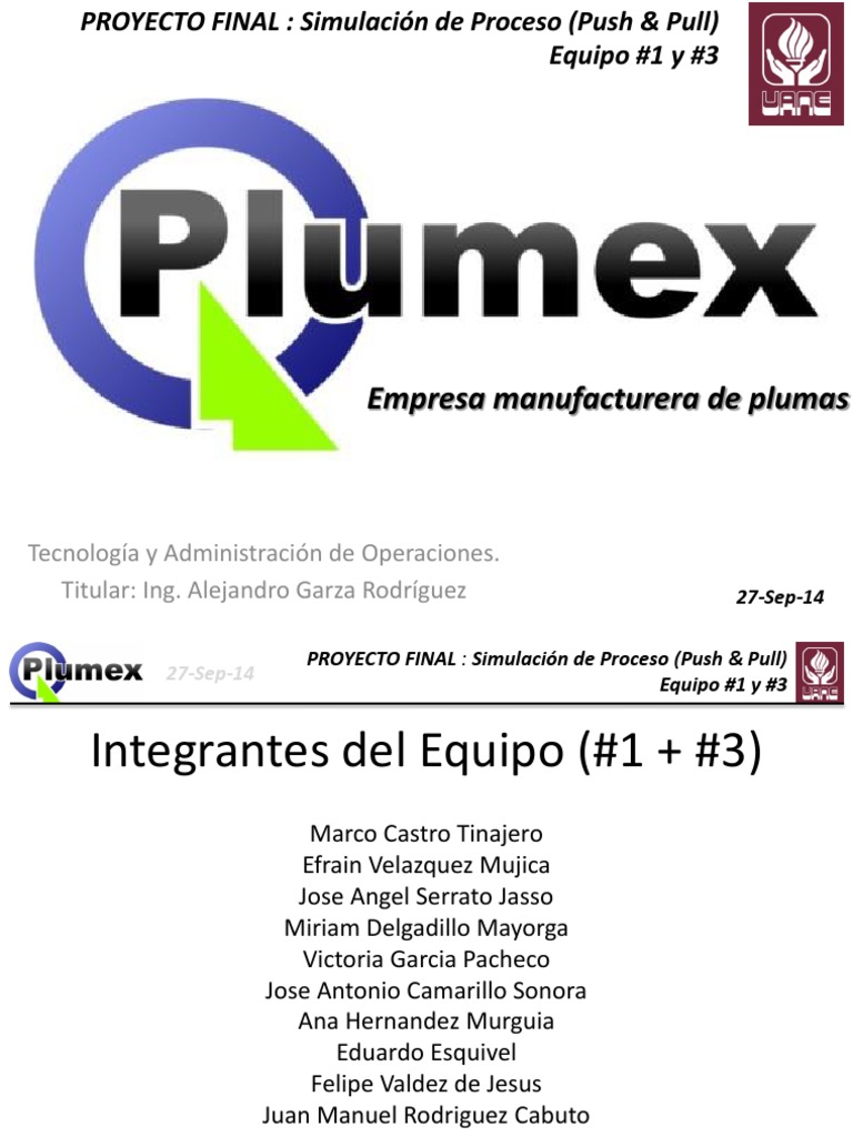 PROYECTO FINAL Simulacion de Proceso Push & Pull Equipo 1 y 3 | PDF ...