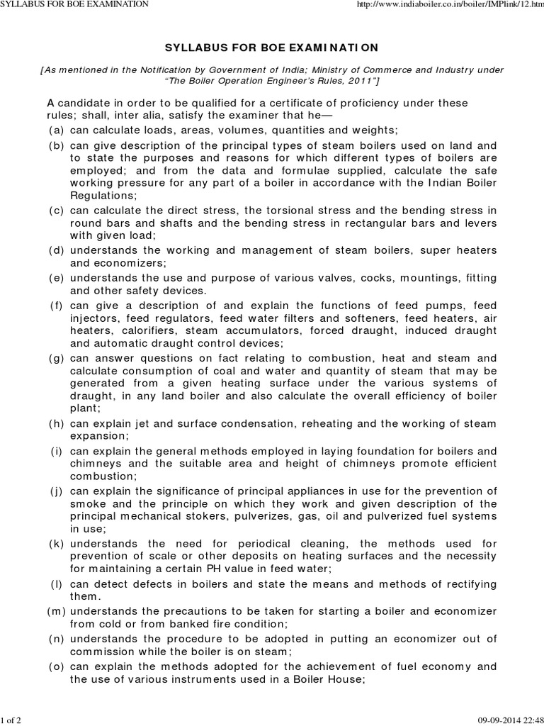 Syllabus For Boe Examination | PDF