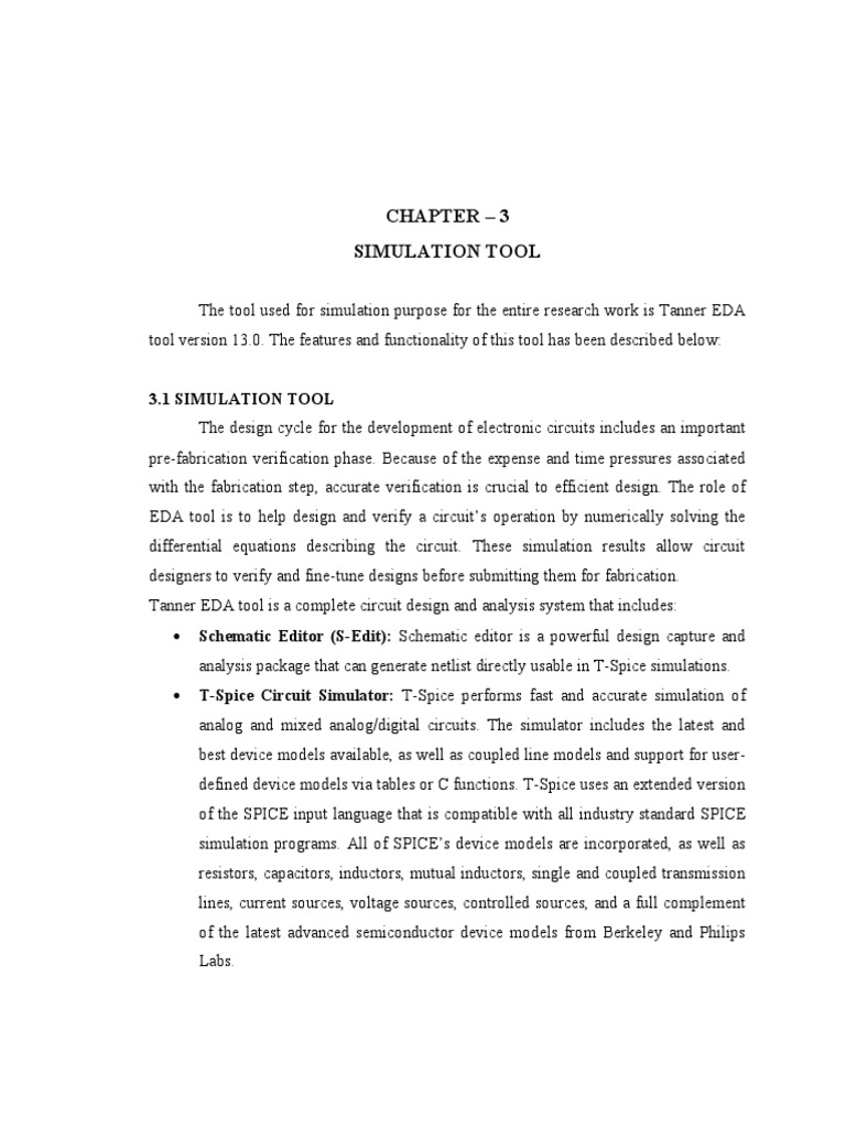 Tanner EDA Simulation Detailed | PDF | Spice | Parameter (Computer Programming)