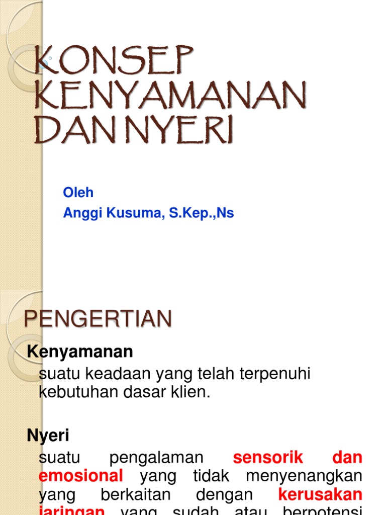 Nyeri Dan Kenyamanan | PDF