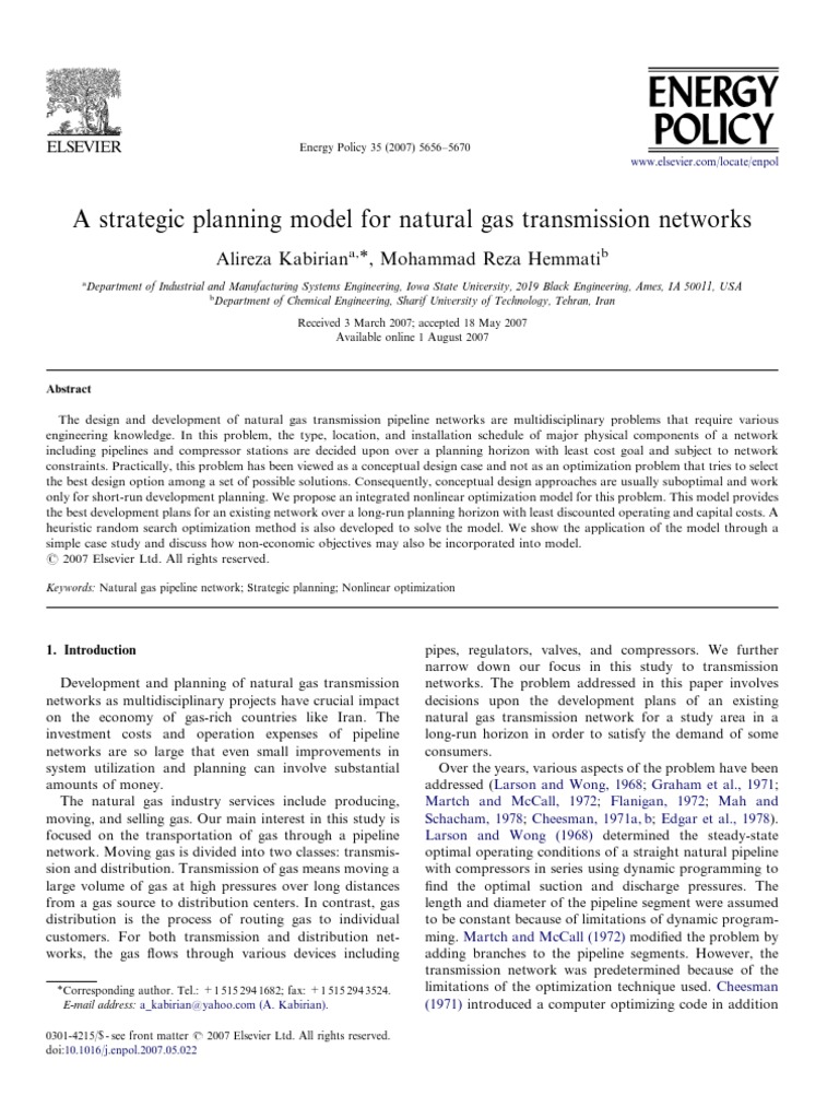 Strategy Gas Transm | PDF | Mathematical Optimization | Natural Gas