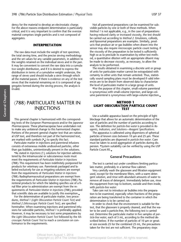 Particulate Matter in Injection | PDF | Membrane Technology | Filtration