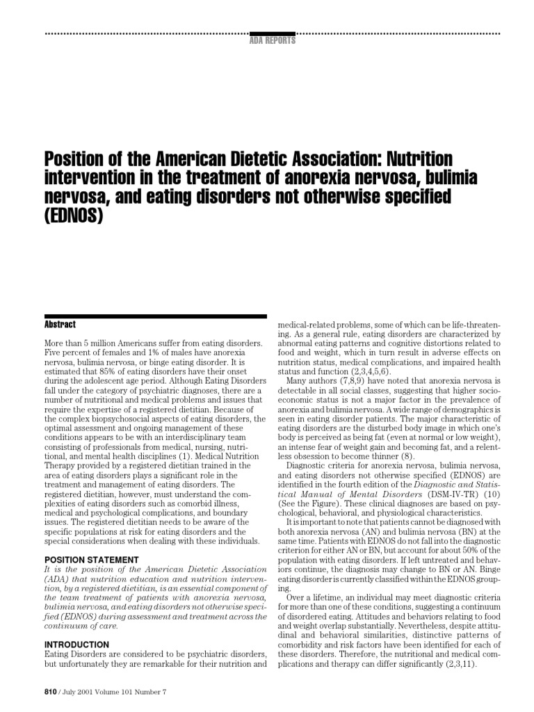 Nutrition's Role in Eating Disorders | PDF | Binge Eating Disorder ...