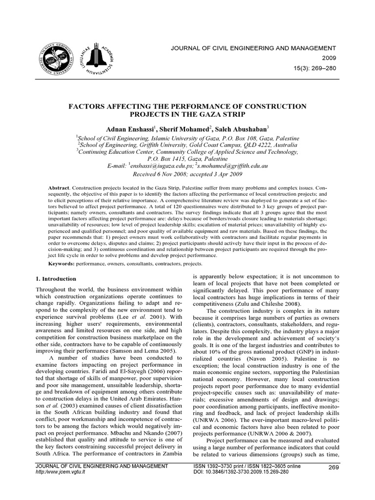 Factors Affecting Performance | PDF | Consultant | Cost