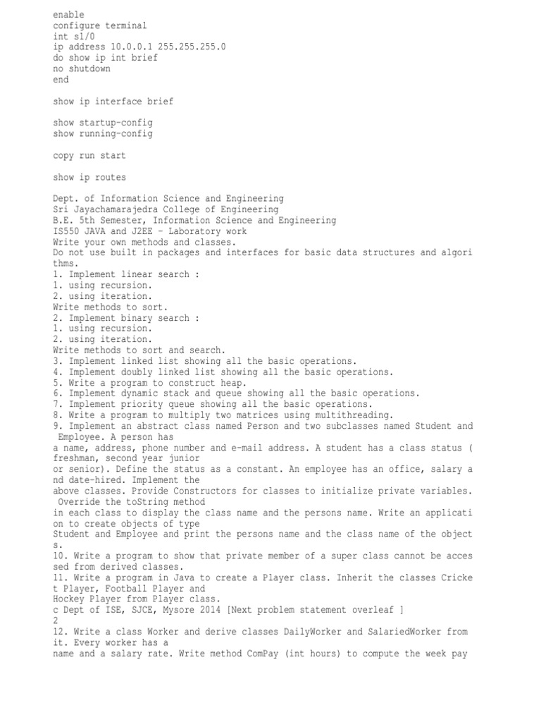 GNS3 Commands | PDF | Inheritance (Object Oriented Programming) | Class ...